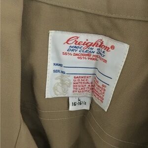 creighton | Shirts | Marine Corps Khaki Charlie Shirt Size Large ...